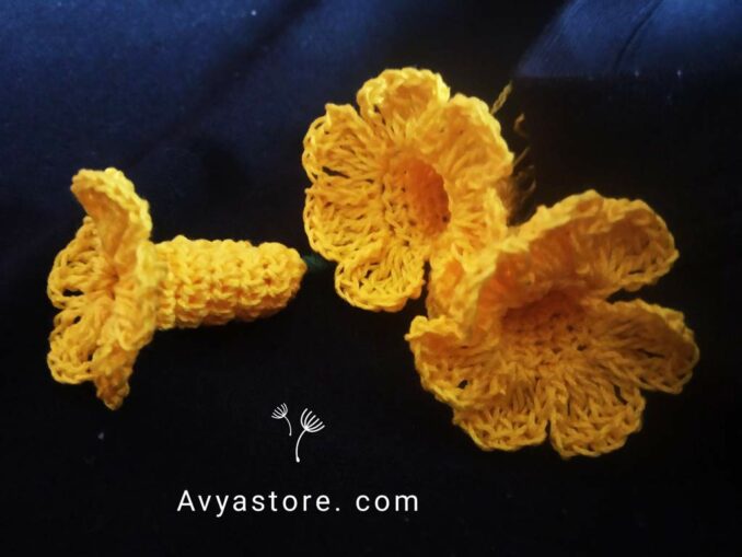 How to crochet Yellow Bellflowers - Free Pattern and Instructions