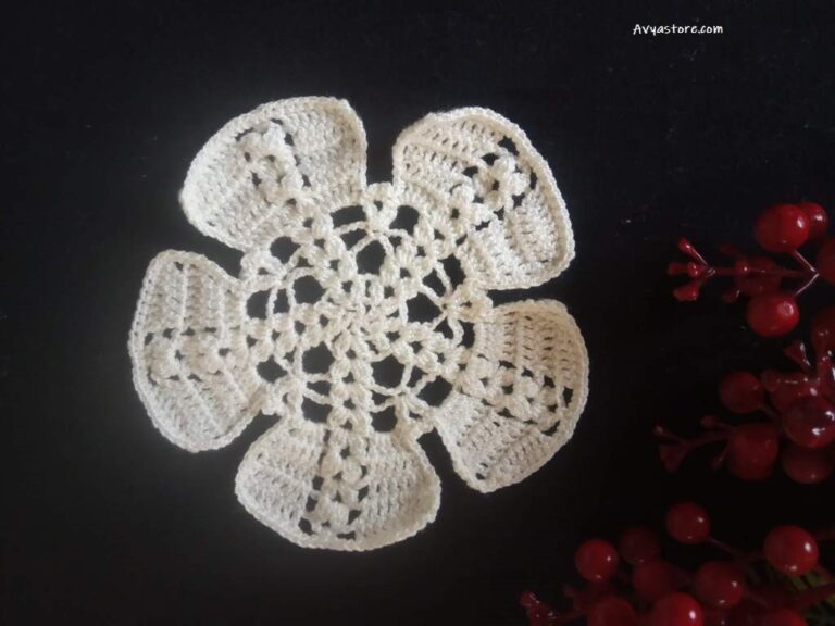 How to Crochet Large Flower Motif - Free Pattern and Instructions