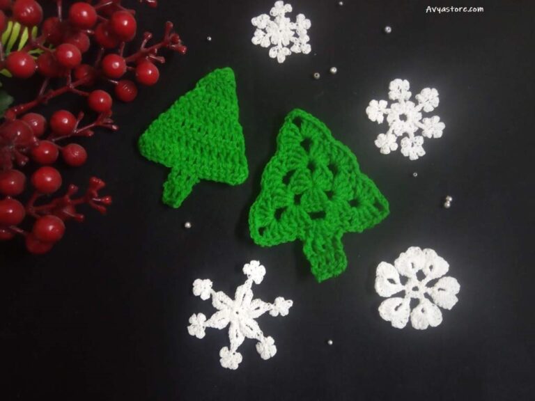 How to crochet an Applique Christmas Tree - Free Pattern