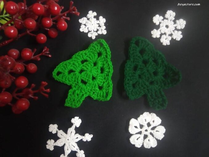How to crochet an Applique Christmas Tree - Free Pattern
